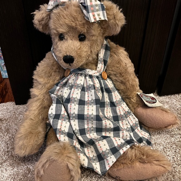 GANZ | Other | Cottage Collectibles Teddy Bear In Plaid Dress | Poshmark